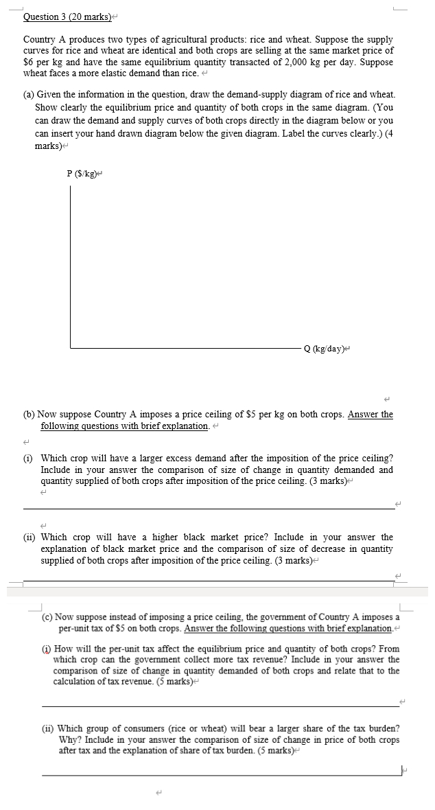 Solved Question 3 (20 marks) Country A produces two types of | Chegg.com