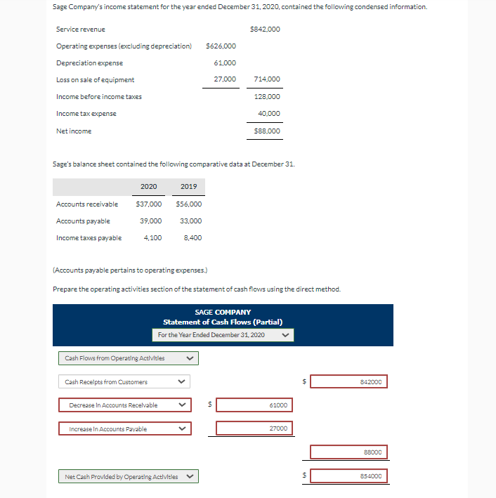 Solved Sage's balance sheet contained the following | Chegg.com