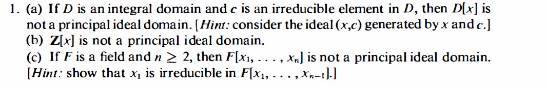 Solved (a) If D is an integral domain and c is an | Chegg.com