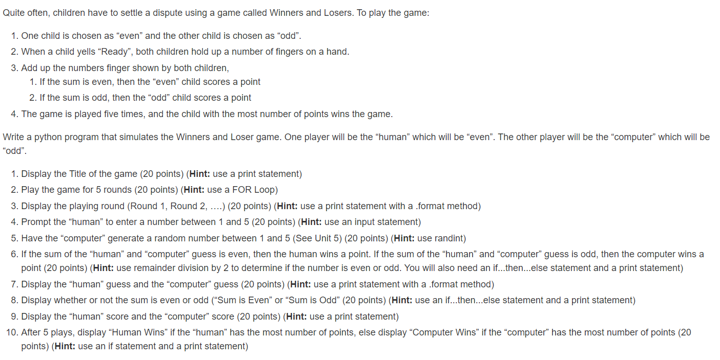 Solved Quite often, children have to settle a dispute using | Chegg.com
