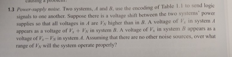 Solved The digital abstraction Table 1.1. Encoding of binary | Chegg.com