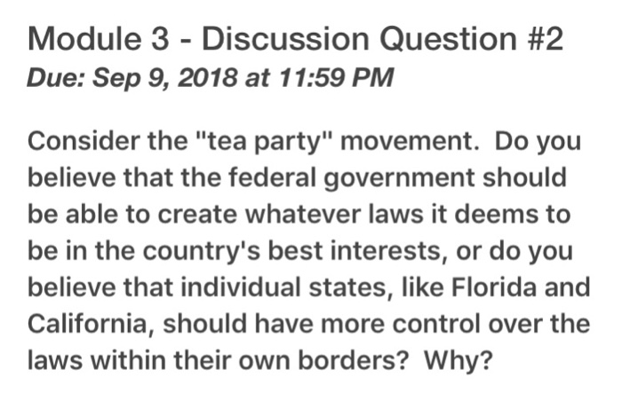 Solved Module 3-Discussion Question #2 Due: Sep 9, 2018 at | Chegg.com
