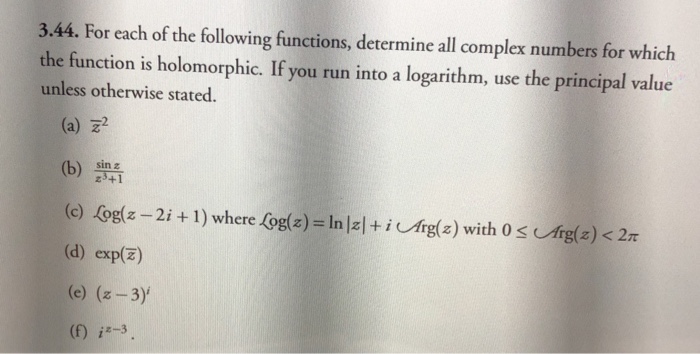 Solved 3.44. For each of the following functions, determine | Chegg.com