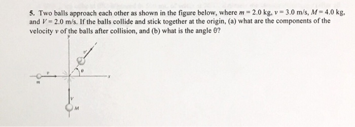 Solved 5. Two balls approach each other as shown in the | Chegg.com