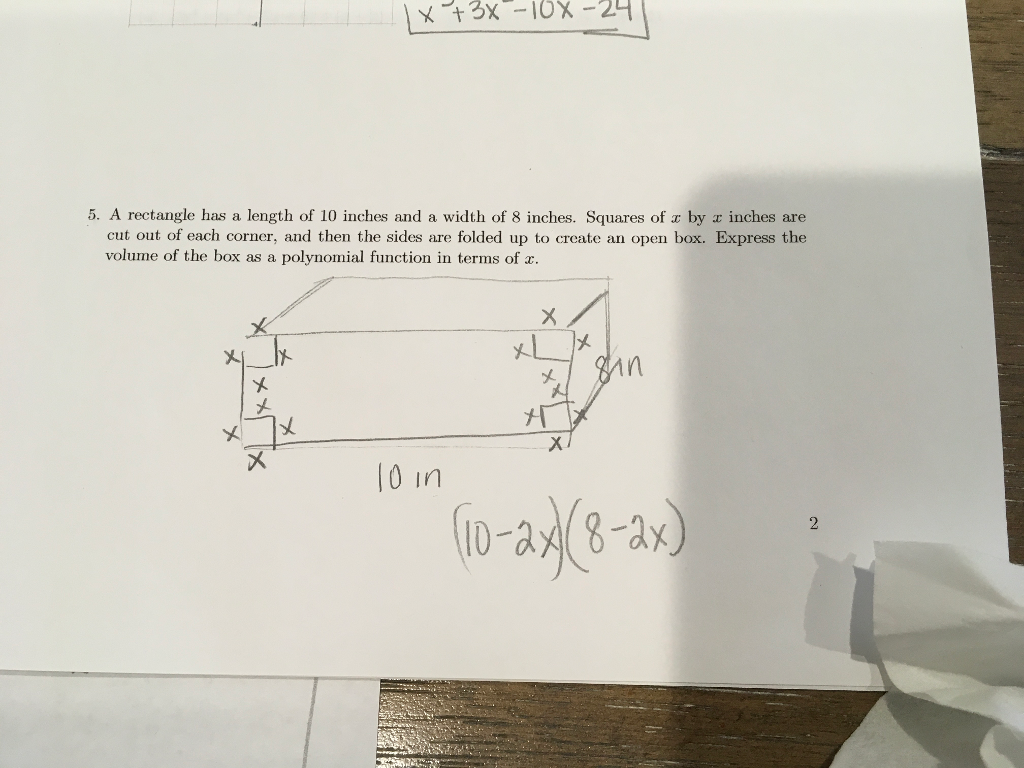 Solved 5. A rectangle has a length of 10 inches and a width | Chegg.com