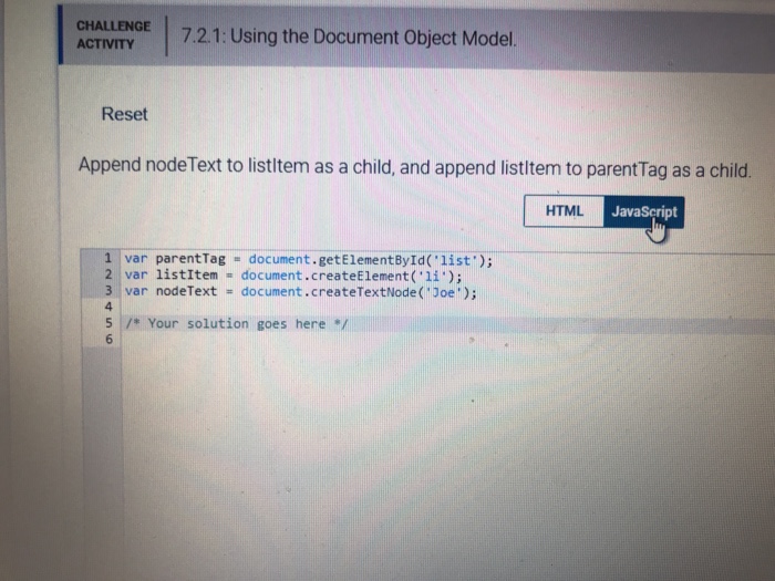 Solved CAE721:Using the Document Object Model. CHALLENGE | Chegg.com Solved CAE721:Using the Document Object Model. CHALLENGE | Chegg.com