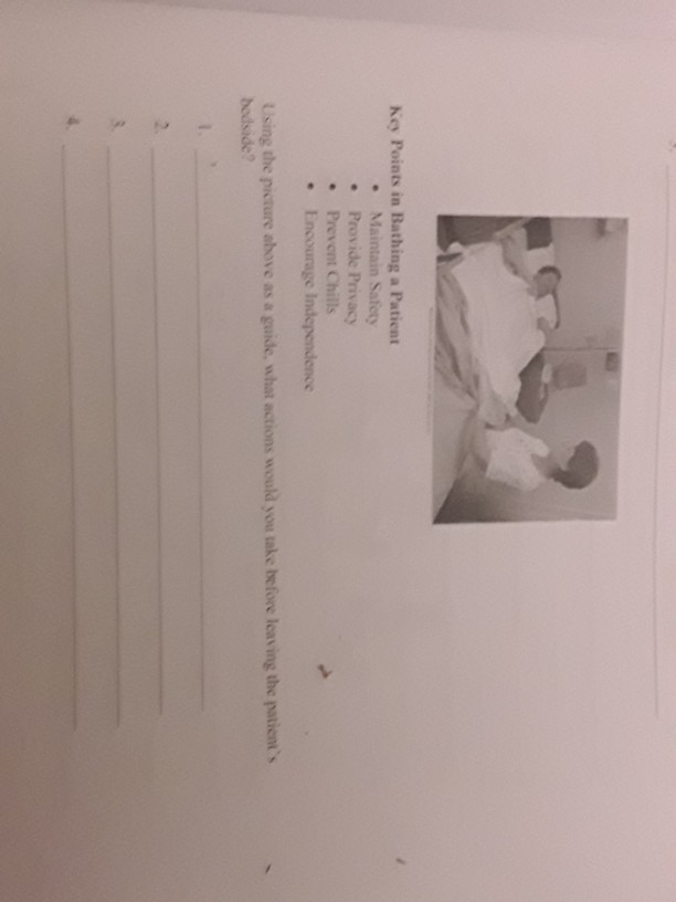 Solved Key Points in Bathing a Patient • Maintain Safety | Chegg.com