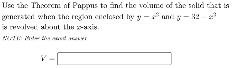 Solved Use the Theorem of Pappus to find the volume of the | Chegg.com