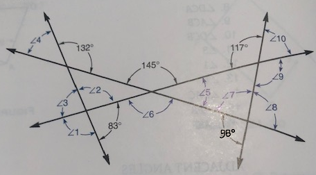 Solved Determine the value of angles 1 through 5