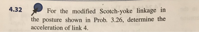 Solved 4.32 For the modified Scotch-yoke linkage in the | Chegg.com