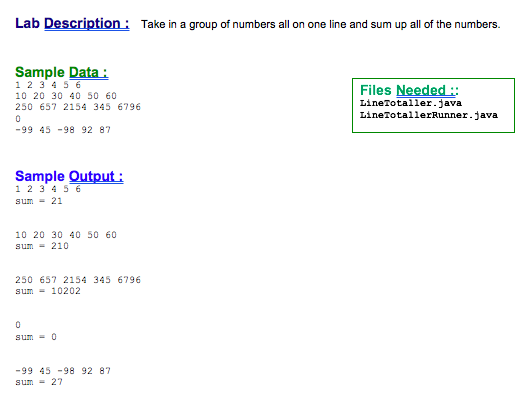 Solved Lab Description Take in a group of numbers all on one | Chegg.com