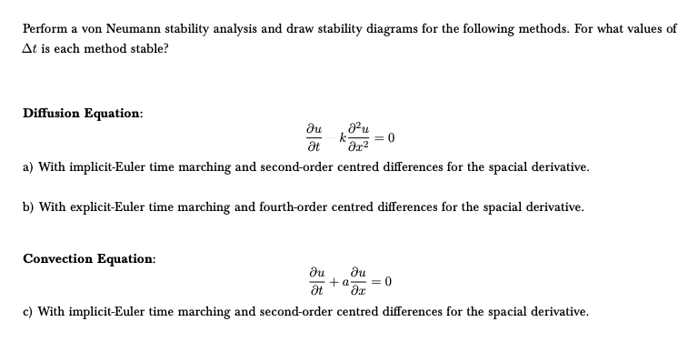 Perform a von Neumann stability analysis and draw | Chegg.com