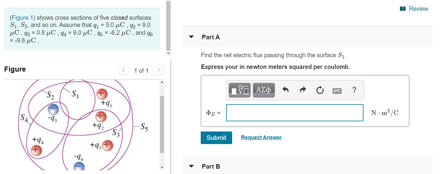 Solved Part B: Find the net electric flux passing through | Chegg.com
