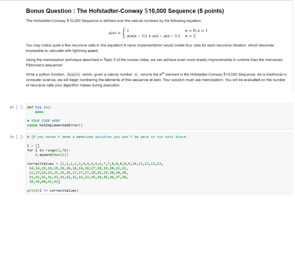 Solved Bonus Question : The Hofstadter-Conway $10,000 | Chegg.com