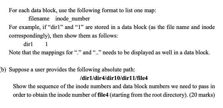 In the SFS file system, there exist the files with | Chegg.com