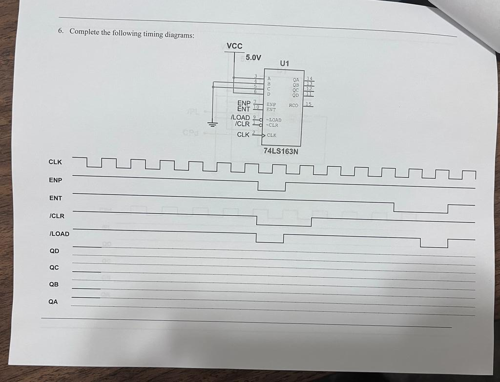 Solved Complete the following timing diagrams: | Chegg.com