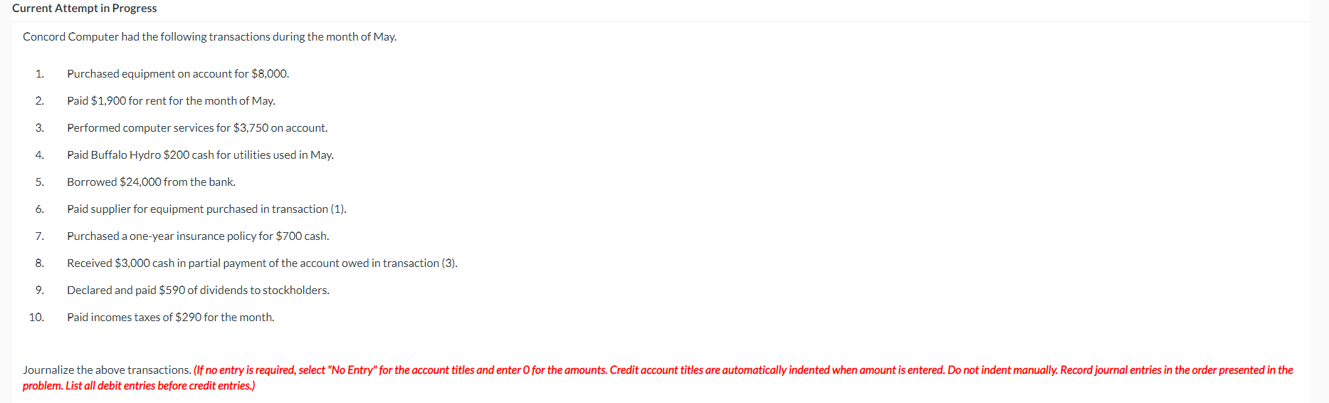 Solved Concord Computer had the following transactions | Chegg.com