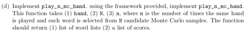 1. Computer Player In this problem you will write a | Chegg.com