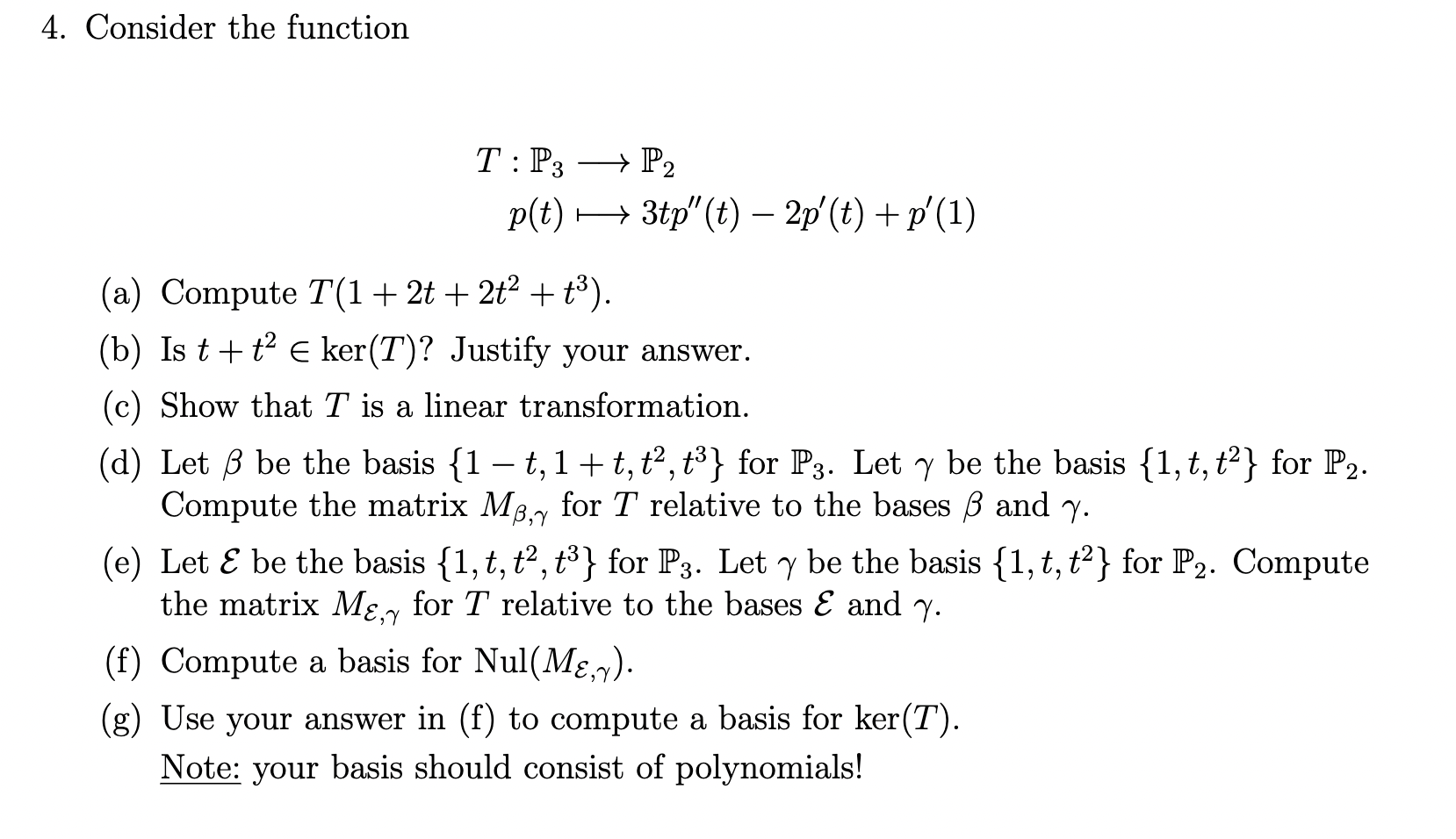 Solved 4. Consider the function | Chegg.com
