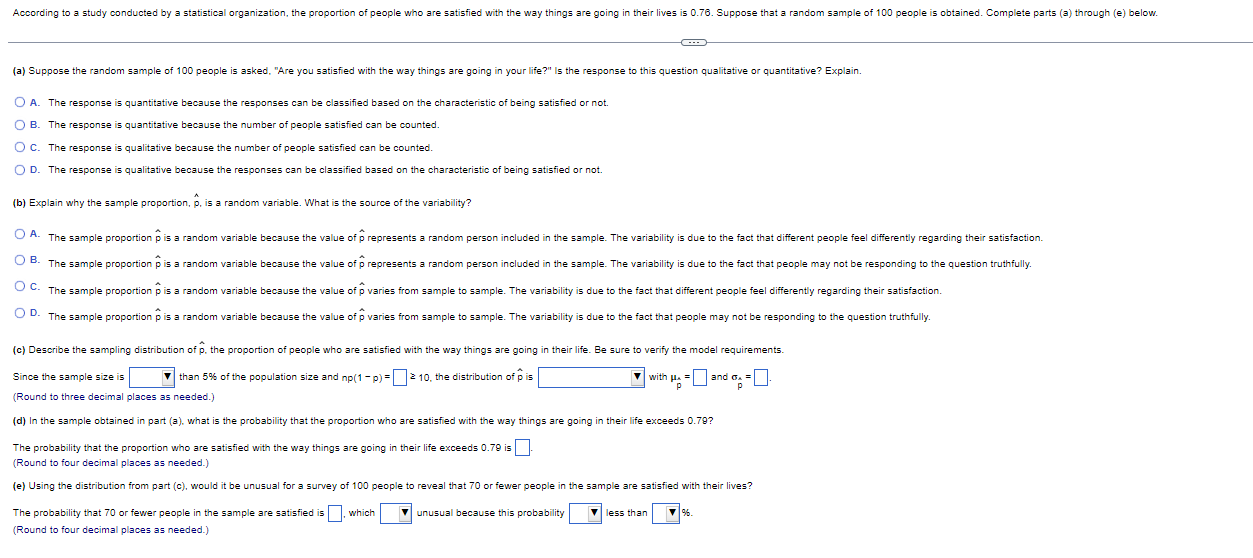 Solved Complete parts (a) through (d) for the sampling | Chegg.com
