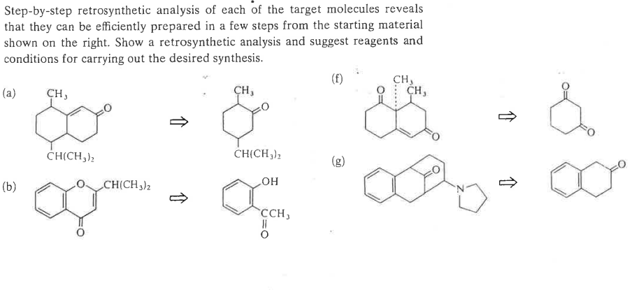 Step-by-step retrosynthetic analysis of each of the | Chegg.com