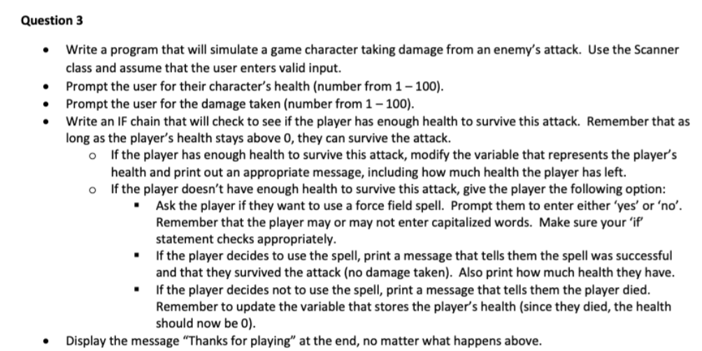 Solved Write A Program That Will Simulate A Game Character 
