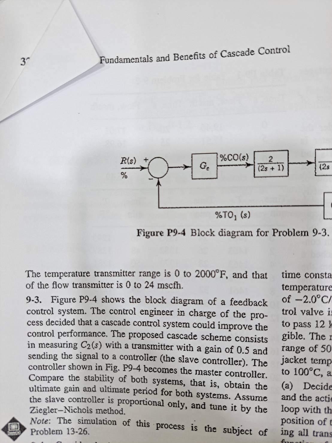 Solved Fundamentals and Benefits of Cascade Control Figure | Chegg.com
