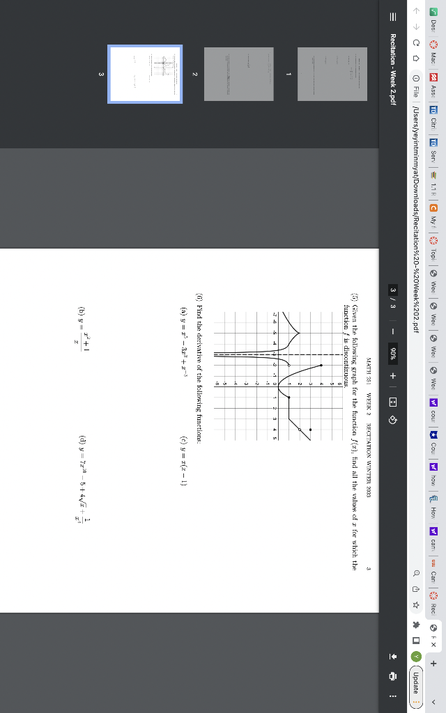 Solved (5) Given the following graph for the function f(x). | Chegg.com