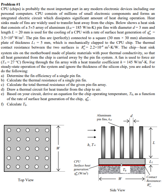 Problem #1 CPU (chips) is probably the most important | Chegg.com