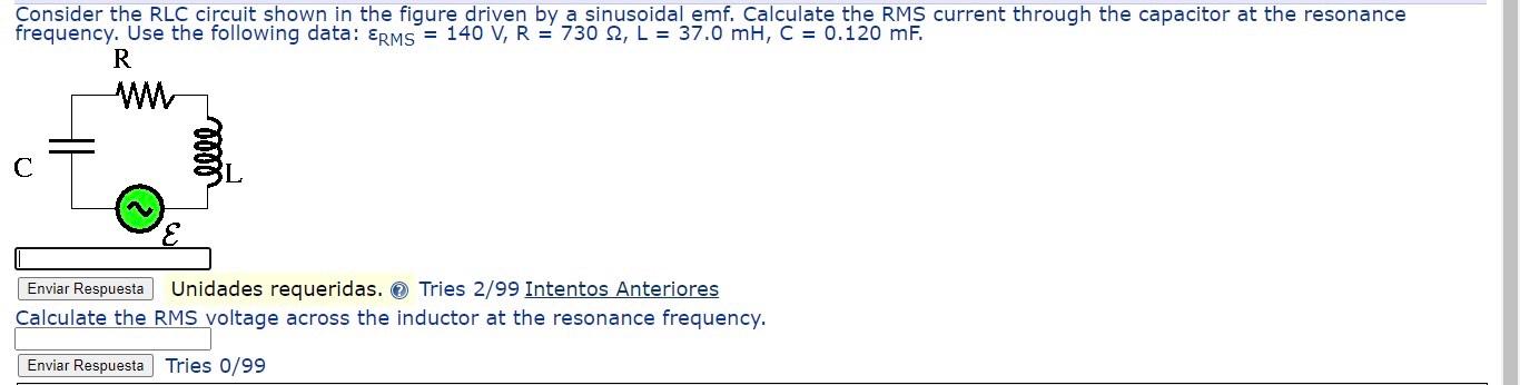 Solved Consider the RLC circuit shown in the figure driven | Chegg.com