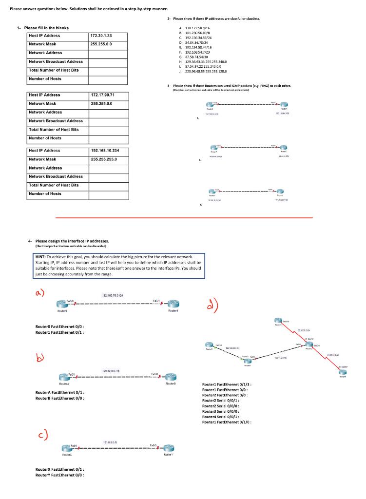 Solved Please answer questions below. Solutions shall be | Chegg.com