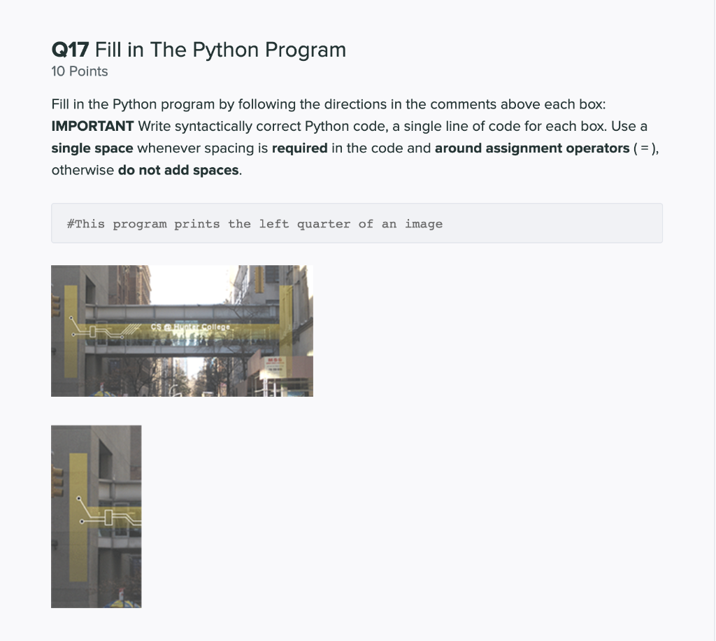 Solved Q17 Fill in The Python Program 10 Points Fill in the | Chegg.com