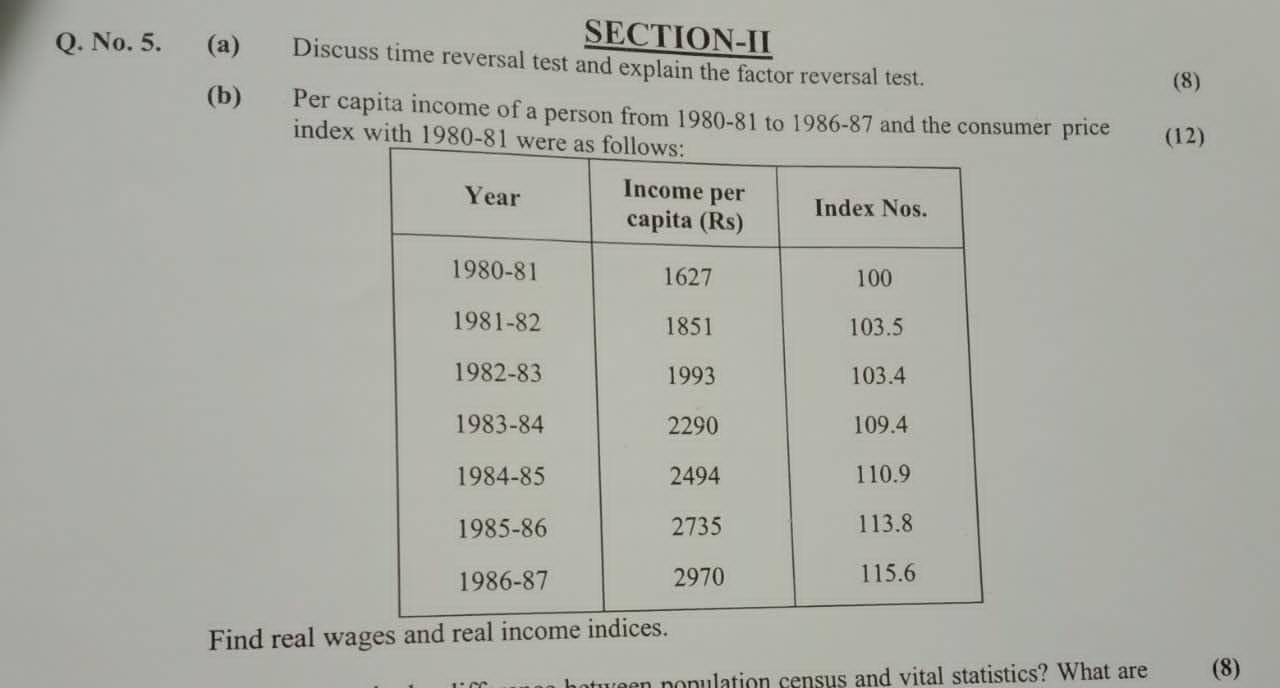 Solved Q. No. 5. (a) SECTION-II Discuss time reversal test | Chegg.com