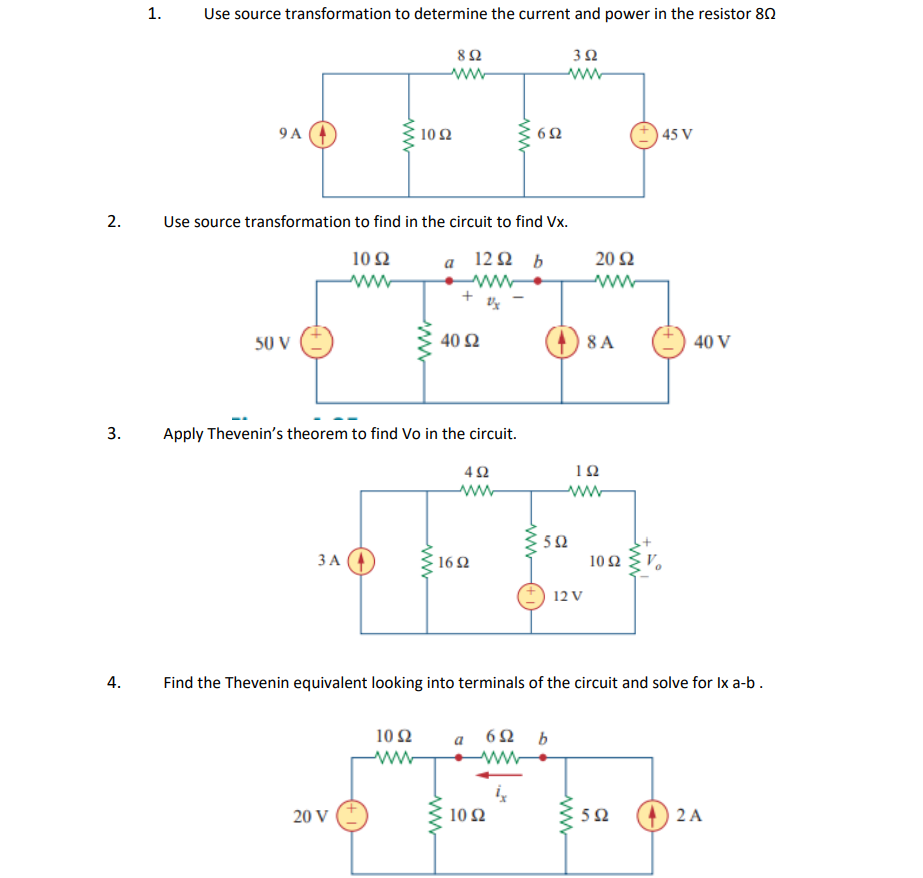 Solved 1. Use source transformation to determine the current | Chegg.com