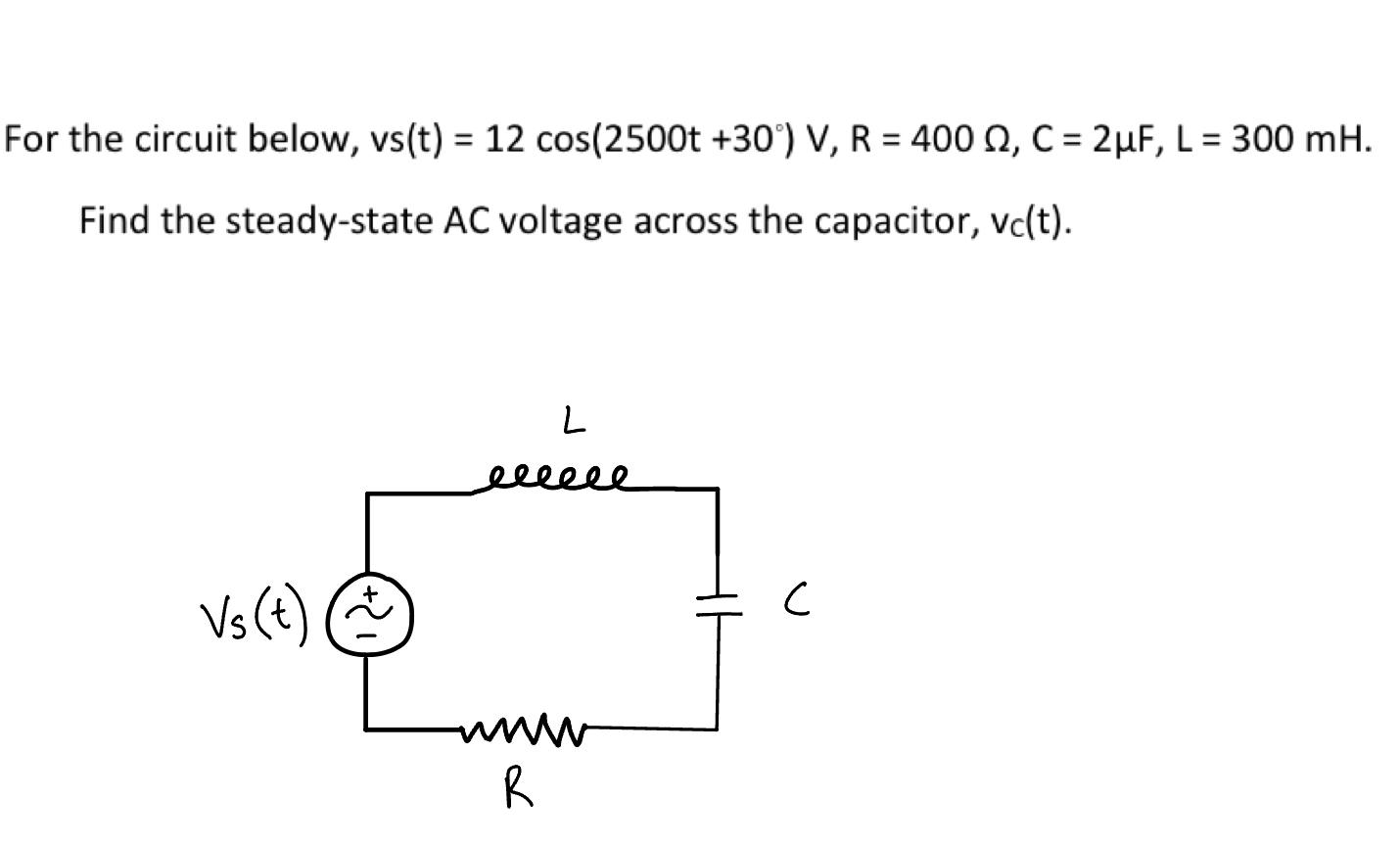 Solved For the circuit below, | Chegg.com