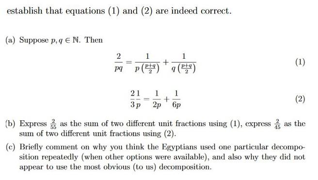 Solved establish that equations (1) and (2) are indeed | Chegg.com