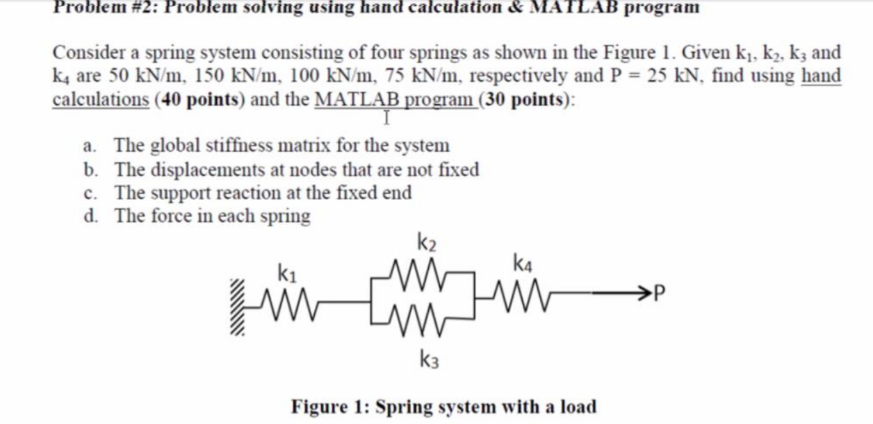 Solved Problem #2: Problem solving using hand calculation & | Chegg.com