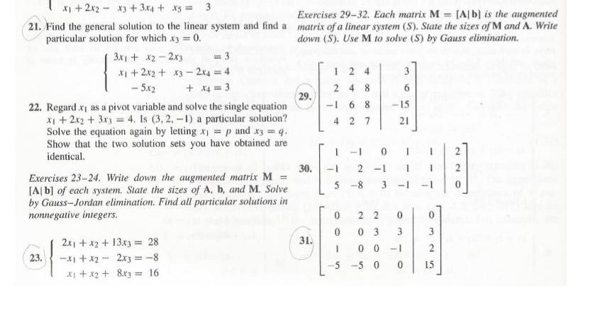 Solved برا 8 x1 + 2x2 - x3 + 3x4 + x3 = 3 Exercises 29–32. | Chegg.com