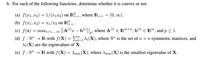 Solved 6. For each of the following functions, determine | Chegg.com