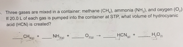 Solved Three gases are mixed in a container: methane (CH.), | Chegg.com