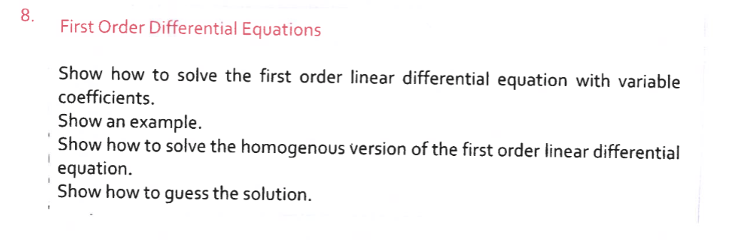 Solved First Order Differential Equations Show how to solve | Chegg.com