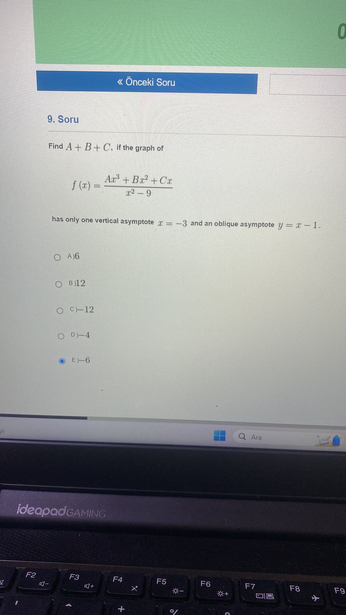 Solved Find A+B+C, if the graph of f(x)=x2−9Ax3+Bx2+Cx has | Chegg.com