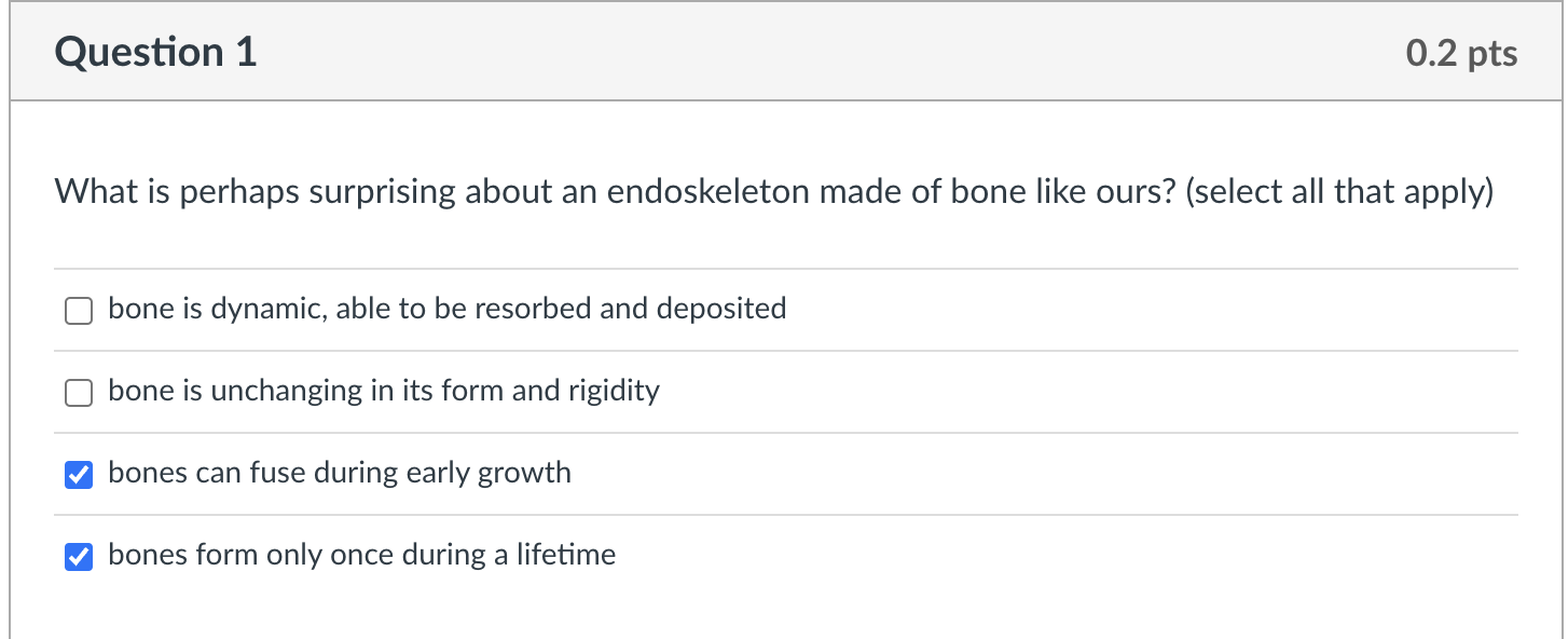 Solved What is perhaps surprising about an endoskeleton made | Chegg.com