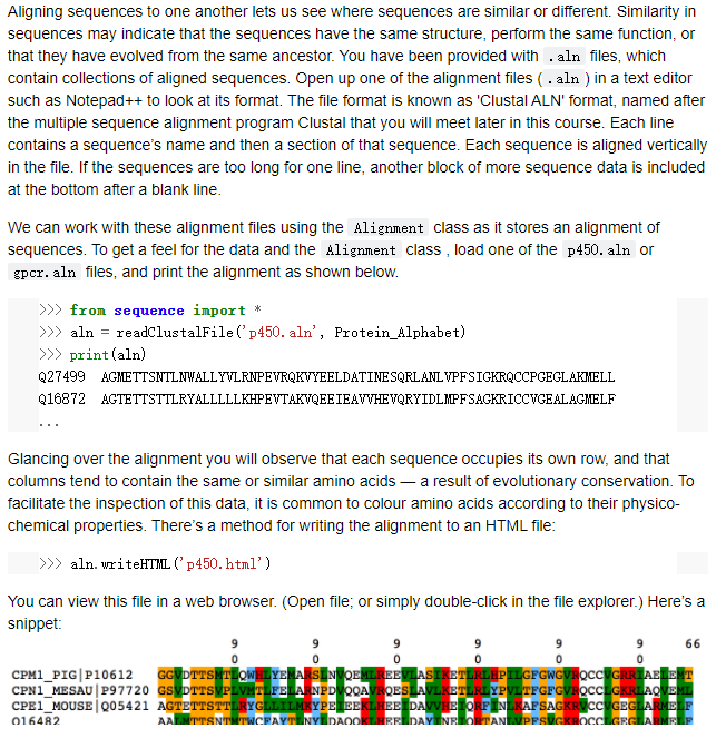 Aligning sequences to one another lets us see where | Chegg.com