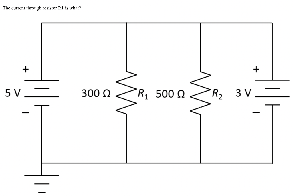 Solved The current through resistor R1 is what? 5 V + 300 Ω | Chegg.com