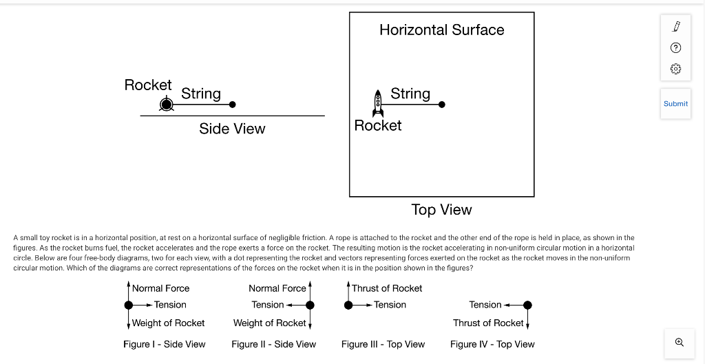 Solved Horizontal Surface Rocket String String Submit Side | Chegg.com