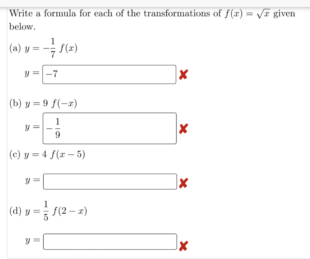 Solved Write a formula for each of the transformations of | Chegg.com