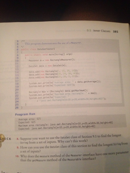 Solved 9.4 using interfaces for Callbacks 383 Rectangle | Chegg.com
