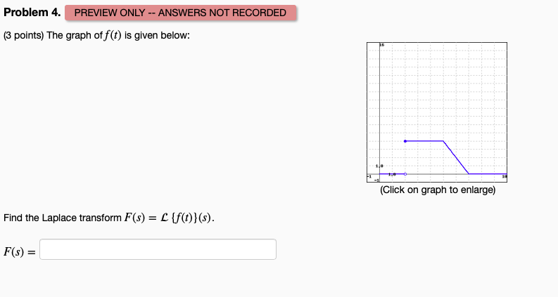Solved Problem 4. PREVIEW ONLY -- ANSWERS NOT RECORDED (3 | Chegg.com