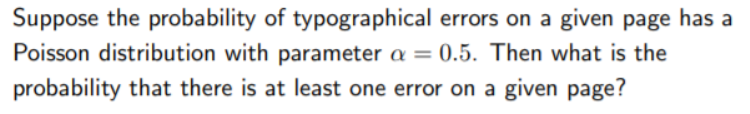 Solved Suppose the probability of typographical errors on a | Chegg.com